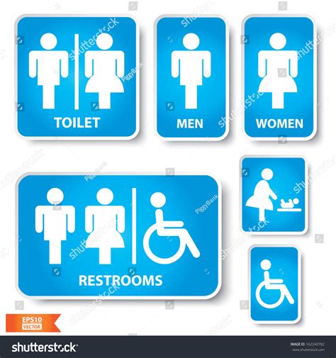 Vector Toilette Sign Blue White Color Stock Vector Royalty Free