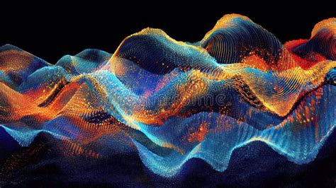 Abstract Digital Waves In Vibrant Colors Representing Sound Or Data