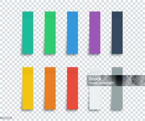 컬러풀 한 스티커에 고립 된 투명 한 배경을 설정합니다 스티커입니다 그림자와 함께 종이 스티커 테이프 광고 디자인에 대 한 다채로운 스티커 벡터 0명에 대한 스톡 벡터 아트