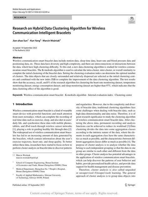Pdf Research On Hybrid Data Clustering Algorithm For Wireless