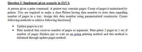Solved Question Implement Given Scenario In JAVA A Person Chegg
