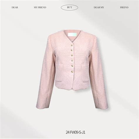 66 타이 브이넥 트위드 자켓 봄 가을 간절기 24fw09jk001 에이블리