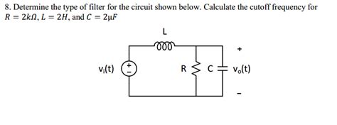 Solved Determine The Type Of Filter For The Circuit Shown
