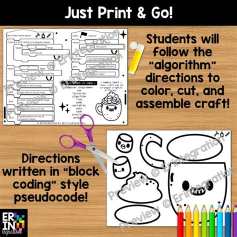 hot chocolate craft and coding activity one page craft poem and writing