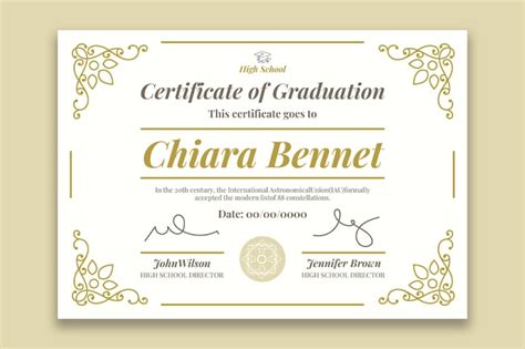 Modelo De Certificado De Graduacion De Escuela Secundaria