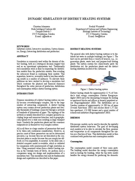 Dynamic Simulation Of District Heating Pdf Computer Simulation Fluid Dynamics