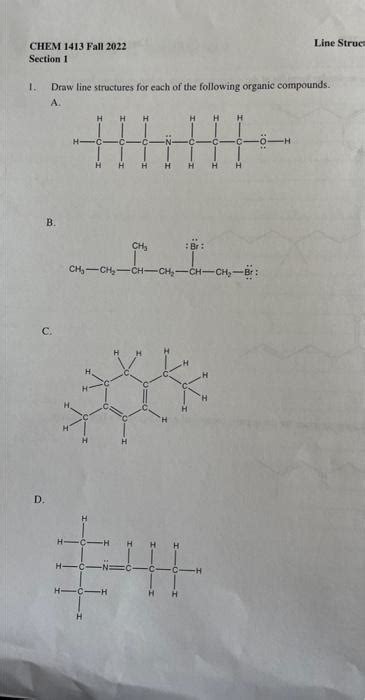 Solved Draw Line Structures For Each Of The Following Chegg