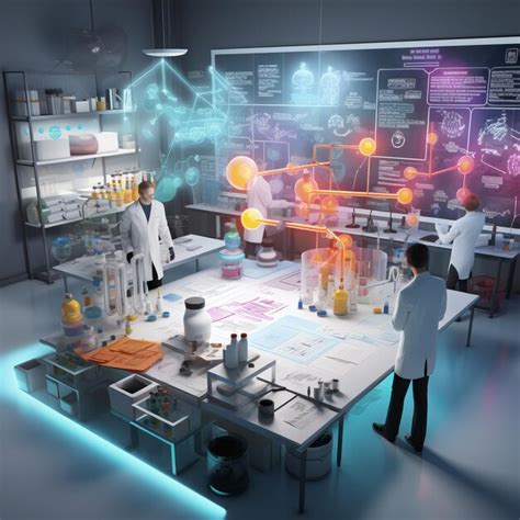 Premium Ai Image Exploring The Dimensions Scientists Collaborating In A 3d Box Format Lab With