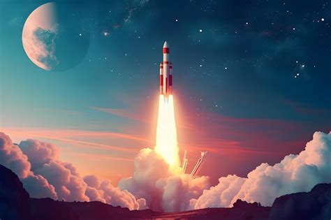 Premium Photo Rocket Ship Vector Rocketship Launch Rocket Ship Launch