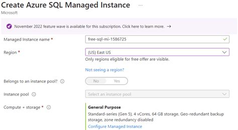 Get Azure SQL Managed Instance Free For Months