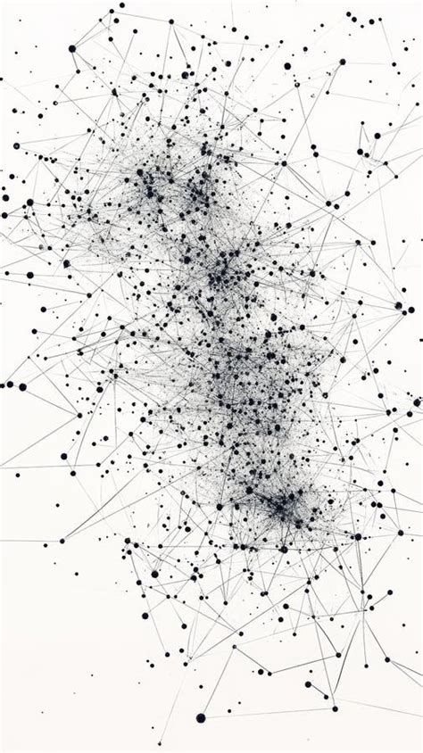 conceptual visualization of connected nodes in data network