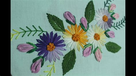 Lazy Daisy Stitch For Beautiful Flower Design Making Hand Embroidery Designs Youtube