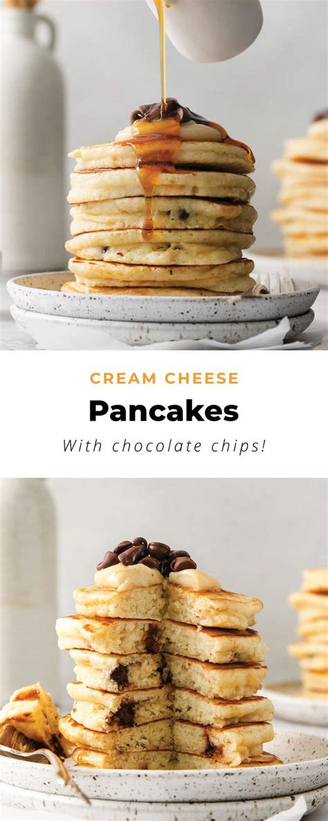 Cream Cheese Stuffed Chocolate Chip Pancakes The Cheese Knees