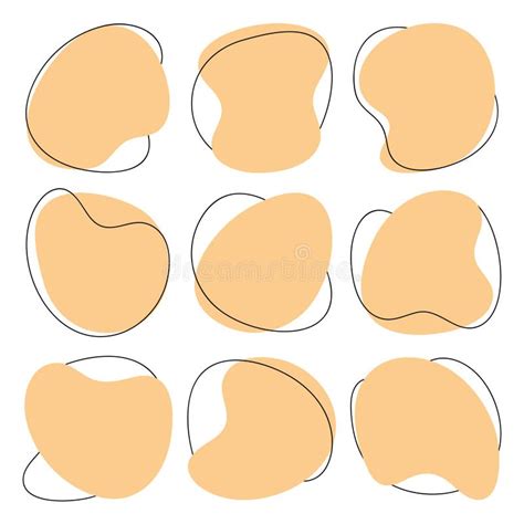 Liquid Blob Shape Pastel Orange Vector Organic Random Forms Fluid