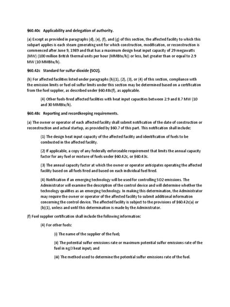 40 Cfr Part 60 Subpart Dc Pdf Fuels Sulfur Dioxide