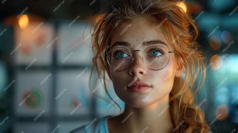 Premium Photo This Woman Is Engaged In Business Analytics And Shows
