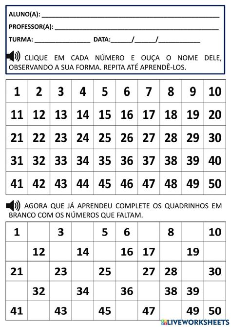 Atividade Numeros Ate 50 Retoedu