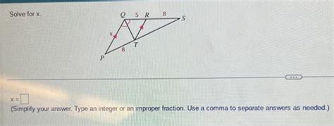 Solved Solve For X X Simplify Your Answer Type An Chegg Com