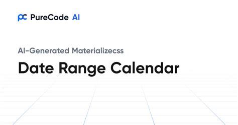 Create Clean Materializecss Date Range Calendar Via Ai