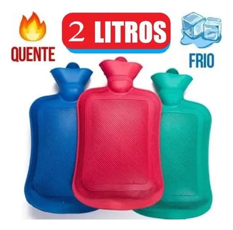 Bolsa Saco De Água Quente Gelo Compressa De Borracha 2 Lts