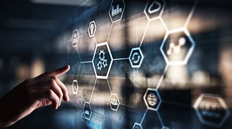 Automation Of Business And Industrial Process Smart Factory And Technology Innovation Concept