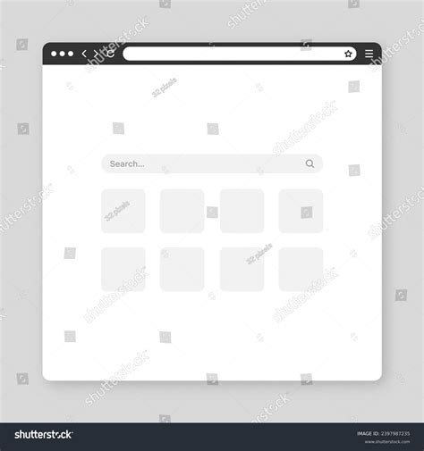 Blank Web Browser Window Tab Toolbar Stock Vector Royalty Free