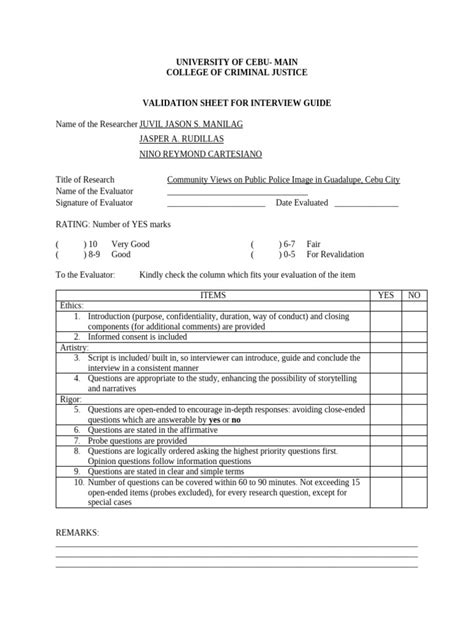 Validation Sheet For Ig Pdf