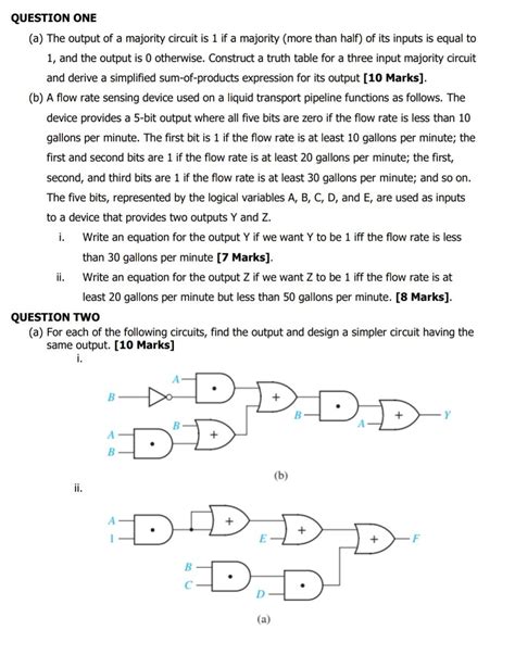 Solved Question One A The Output Of A Majorit