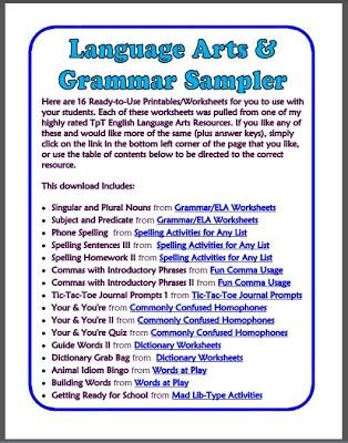 16 Ready To Use ELA Printables Classroom Freebies