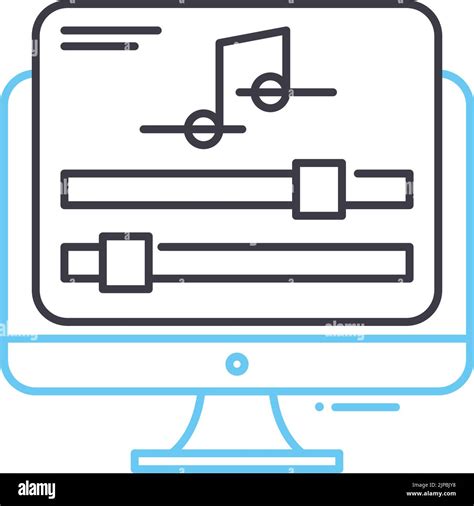 Listen Music Line Icon Outline Symbol Vector Illustration Concept