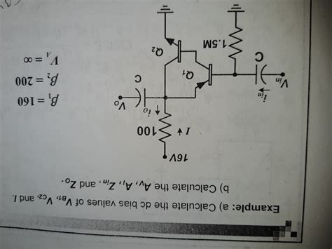 solved example a calculate the dc bias values of vb1 vc2