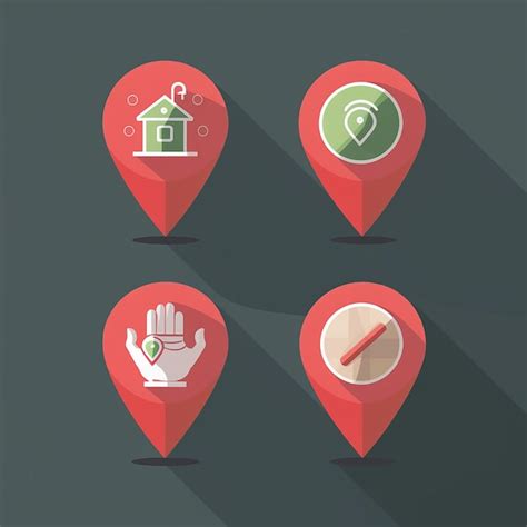 Premium Vector A Series Of Different Icons Including A Red Marker A
