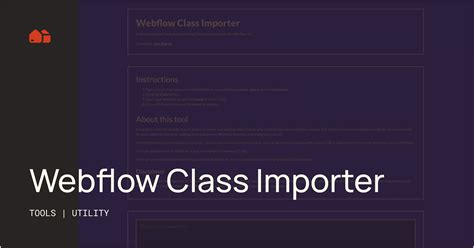 Webflow Class Importer Utility No Code Supply Co