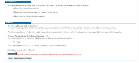 Solved Guided Problem An AC Voltage Source Has An Output Chegg