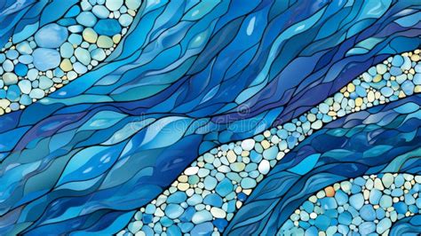 High Quality Image Of Abstract Blue Geometric Composition With Depth And Texture For Stock