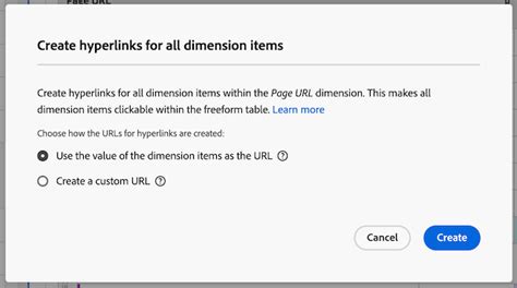 Create Hyperlinks Adobe Customer Journey Analytics