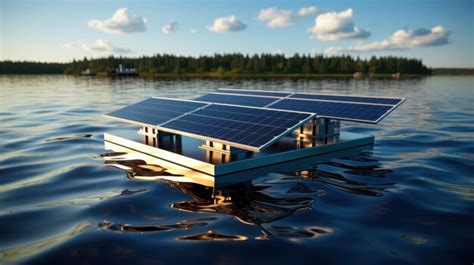 Premium Ai Image Illustrating Floating Solar Panels