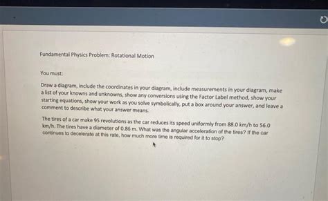 Solved Fundamental Physics Problem Rotational Motion You