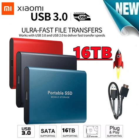 Xiaomi 휴대용 Ssd 미니 솔리드 스테이트 드라이브 500gb 2 테라바이트 4 테라바이트 8 테라바이트 16 테라바이트 Ssd 외장 하드 드라이브 노트북 및