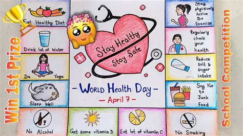 World Health Day Drawingeasy Stay Healthy Stay Safe Posterhealth Is
