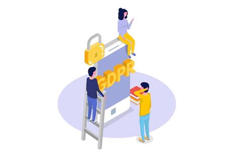 Premium Vector General Data Protection Regulation Gdpr Isometric