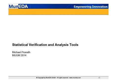 Mugm 2014 Muneda Statistical Verification And Analysis Tools