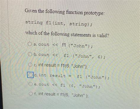 solved given the following function prototype string f1