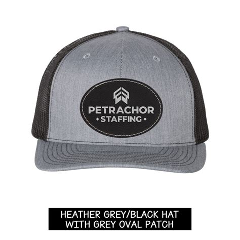 Custom Trucker Snapback Hat Leather Patch Hat Laser Engraved For