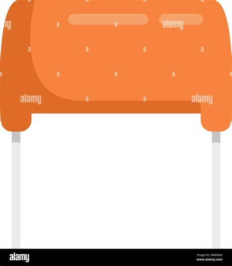 Circuit Capacitor Icon Flat Vector Electric Resistor Component Chip