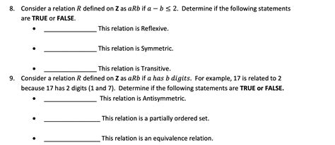 Solved Consider A Relation R Defined On Z As ARb If A B Chegg