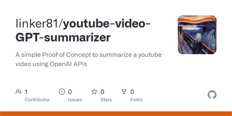 github linker81 youtube video gpt summarizer a simple proof of