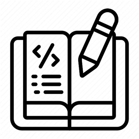 Coding Book Programming Book Handbook Guidebook Textbook Icon