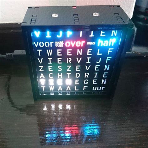 dutch 8x8 neopixel word clock clock words panel siding