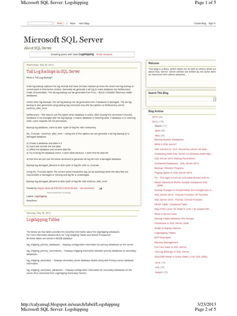 log shipping pdf microsoft sql server backup